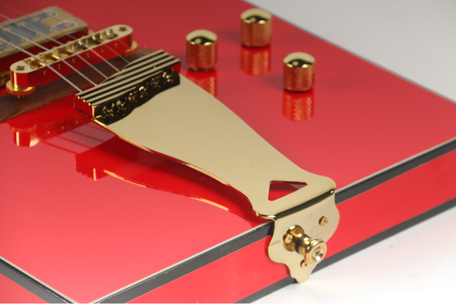 Custom Bo Diddley Electric Guitar Red Rectangle Mini Pickups Gold ...