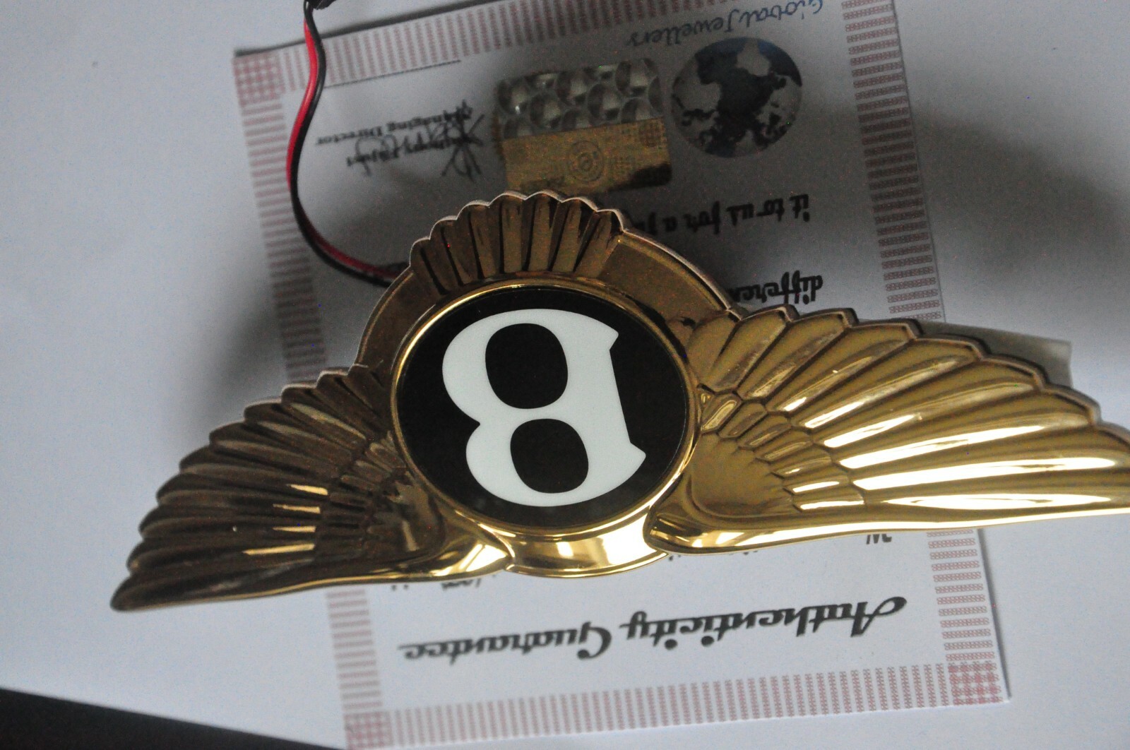 24K Gold Plated Bentley Continental Electronic Boot Rear Μetal Badge ...