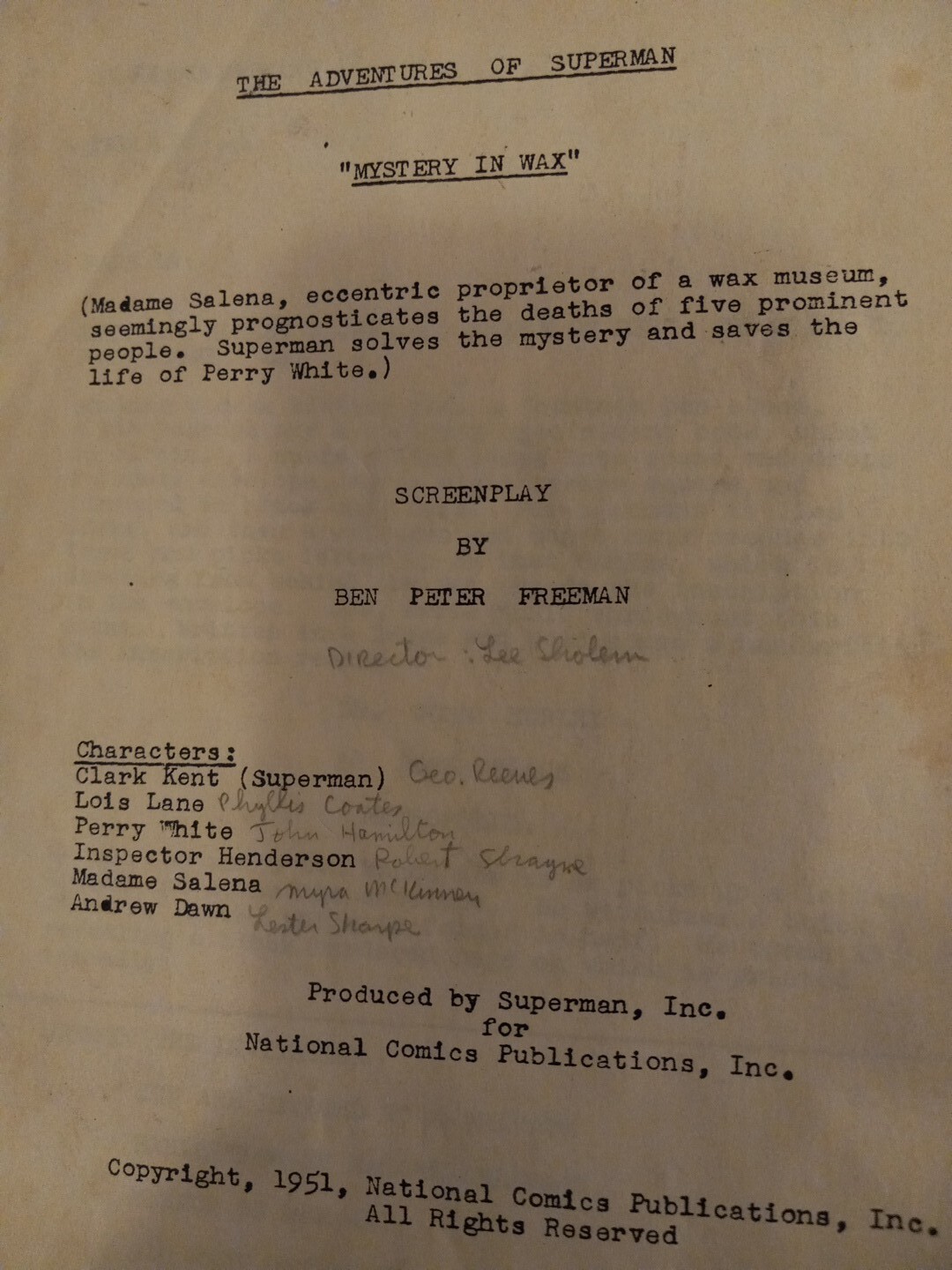 The Adventures of Superman Script | eBay