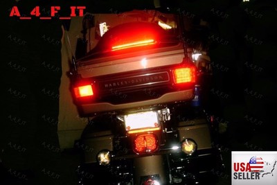 HARLEY BAGGER MOTORCYCLE CUSTOM LED BRAKE RUNNING TURN SIGNAL TAIL ...