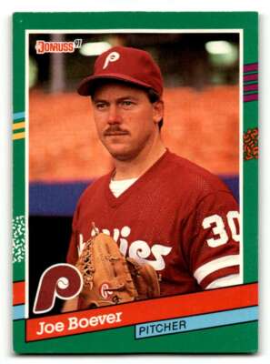 1991 Donruss #578 Joe Boever Philadelphia Phillies Baseball Cards EX ID ...