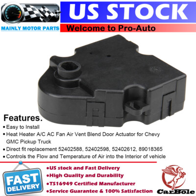 For GMC AC Fan Air Vent Heater Blend Door Actuator 52402588 89018365 15 ...