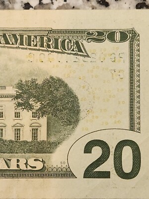 2017A Error $20 Twenty Dollar Bill Fancy Serial Number/Seal Ink Bleed ...