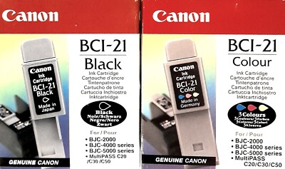 Canon BCI-21 Black 2 x schwarz Multipack BJC-2000 BJC-4000 series BJC ...
