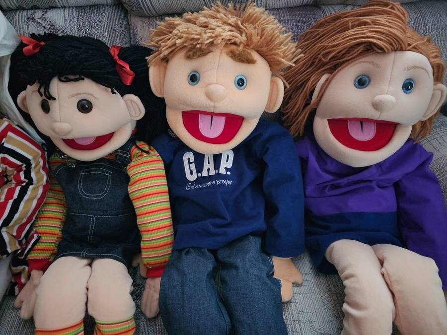 Large Lot of 8 Full Body 28 Inch Sunny Puppets with Hand Sticks & Story ...