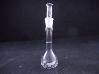 PYREX Glass Class A 10mL Volumetric Flasks Barrel-Head Stopper #9 5642 ...