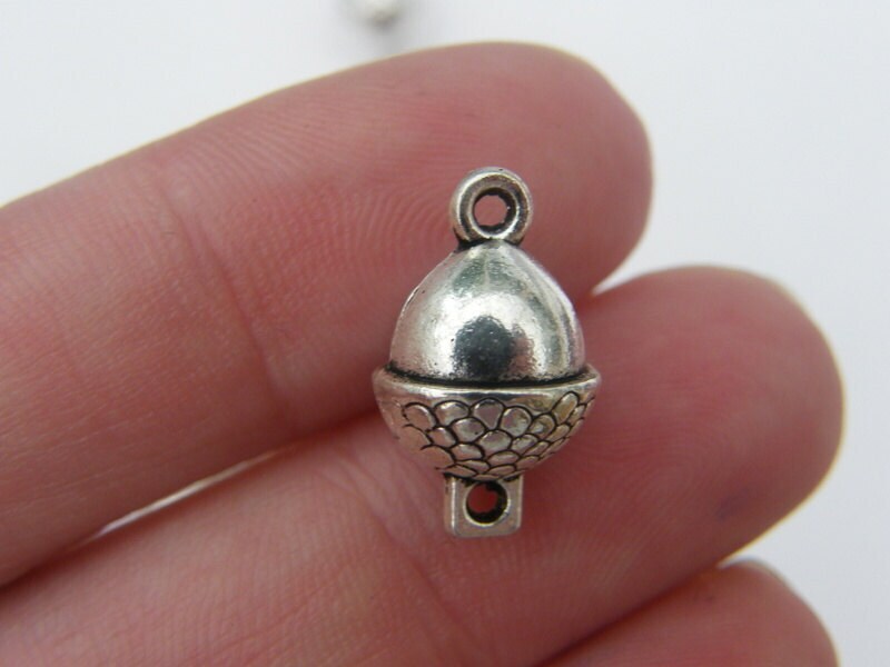 BULK 20 Acorn connector charms antique silver tone L158 | eBay