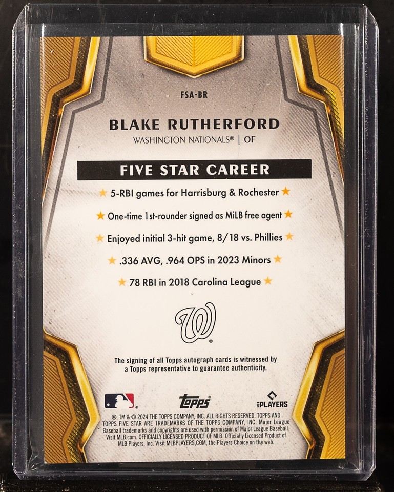 BLAKE RUTHERFORD 2024 Topps Five Star RC Auto JM39 | eBay