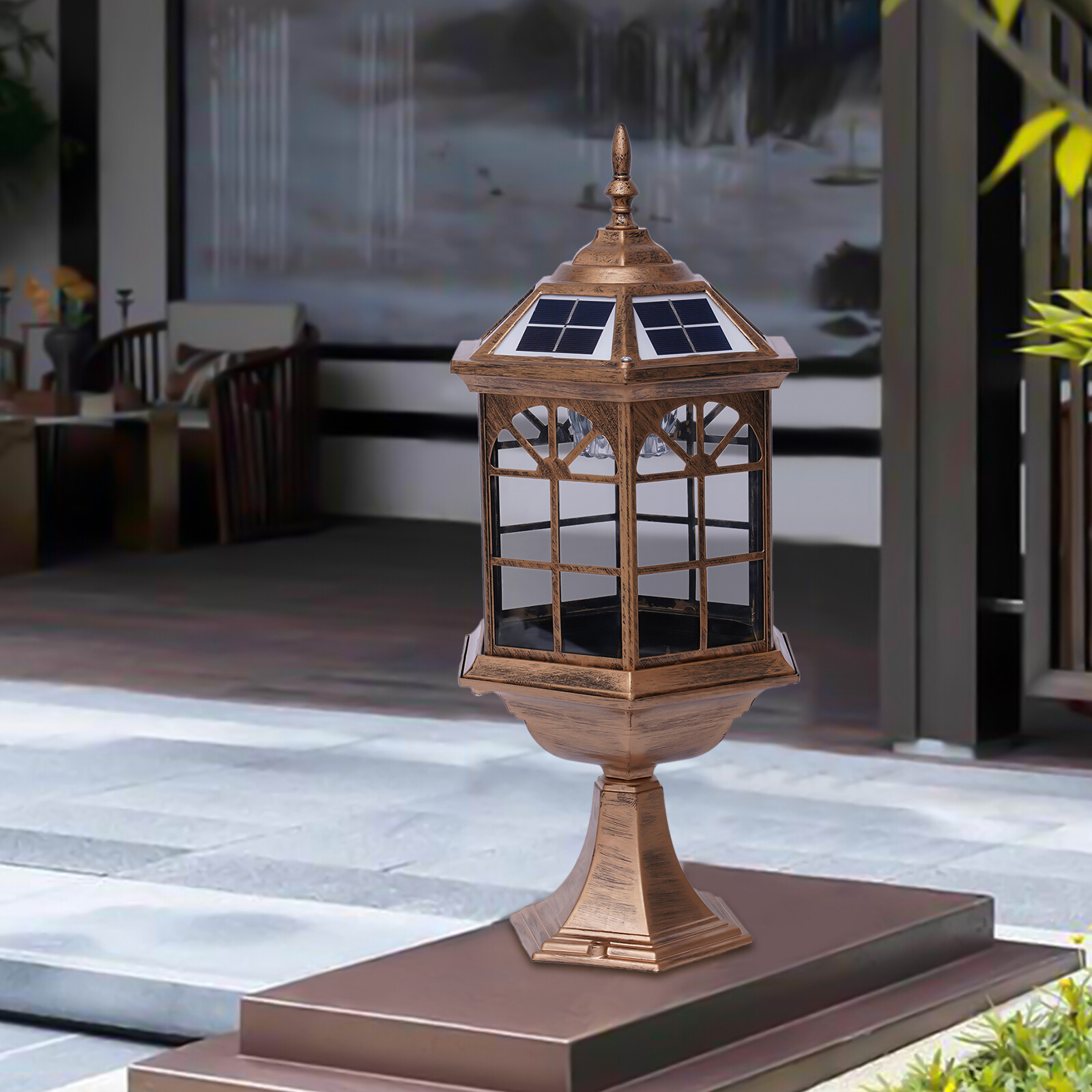 Solar Post LED Light Outdoor IP65 Waterproof Fence Yard Garden Decor ...
