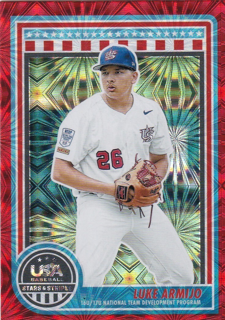 2025 Panini Stars and Stripes - Luke Armijo #129 Red Fireworks /225 (RC ...