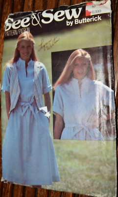 Butterick Pattern 6399 Size 10 See & Sew Reversible Vest Dress Belt ...