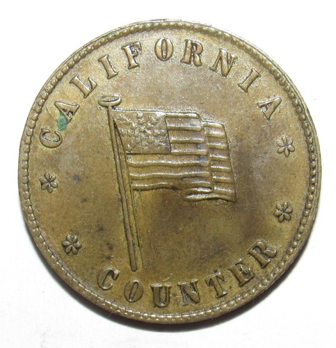 1847 California Counter Gaming Token Liberty / Flag (A26) | eBay