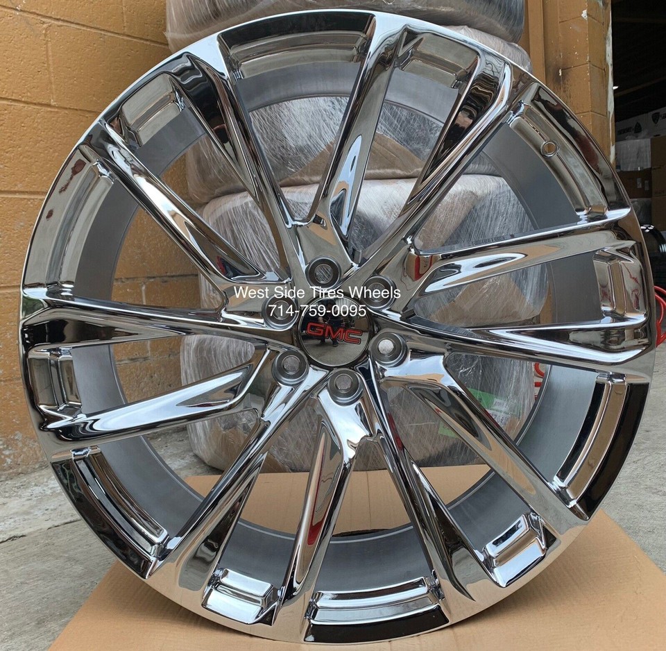 26” Inch New ESCALADE PLATINUM CHROME FR98 WHEELS Yukon Sierra Tahoe ...