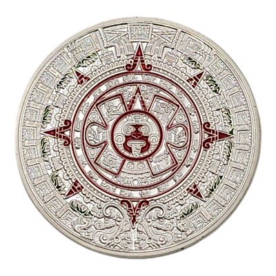 Mayan Aztec Gold Calendar Coin Medallion Challenge Token BU 40mm Silver ...