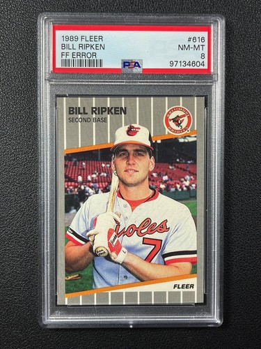 BILL RIPKEN PSA 8 1989 FLEER #616 ROOKIE “F FACE” FF ERROR RC 4604 | eBay