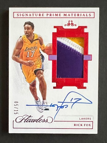 2020-21 Flawless Rick Fox 3 Color Game Used Patch Auto Autograph /15 ...