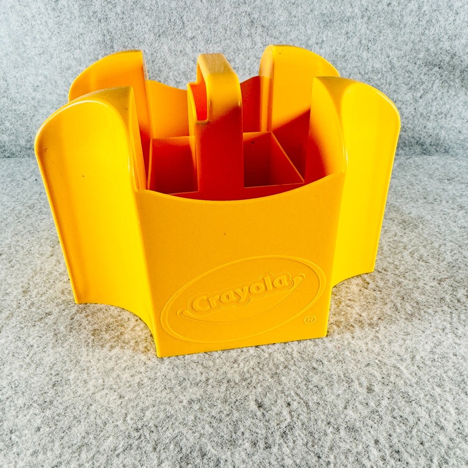 Crayola Crayon Marker Caddy Yellow 2013 Plastic Storage Organization | eBay