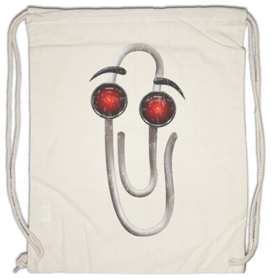Clippynator Drawstring Bag Clippy Clippit Terminator Geek Nerd Office ...