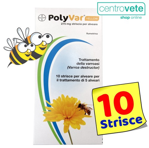 PolyVar YELLOW 275 Mg → 10 Strisce per il trattamento della Varroa ...
