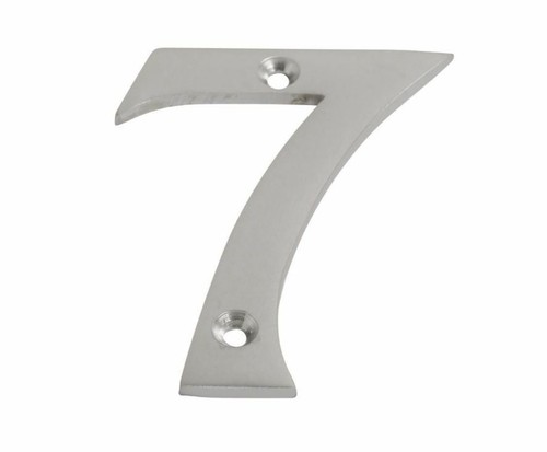 Satin Chrome Door Numbers & Letters 3" ( 75 mm ) | House Flat Apartment ...