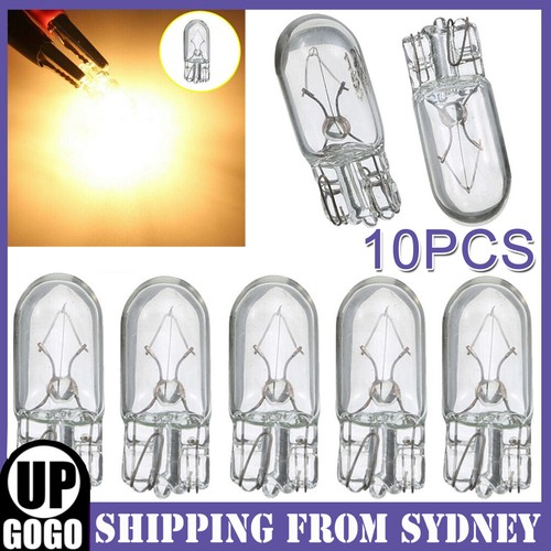 10x W5W T10 Halogen Clear White 12V 5W Car Head Light Lamp Globes Bulbs ...
