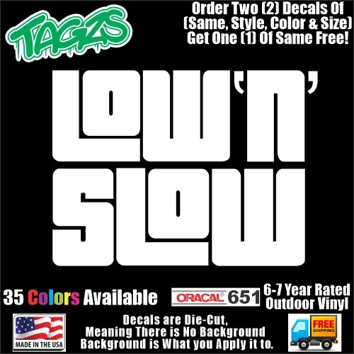 Low N Slow V2 Funny DieCut Vinyl Window Decal Sticker Car Truck SUV JDM ...