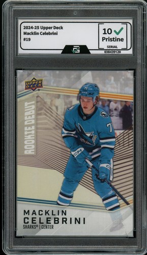 2024-25 Upper Deck #19 Macklin Celebrini Rookie Card RC Graded 10 Gem ...