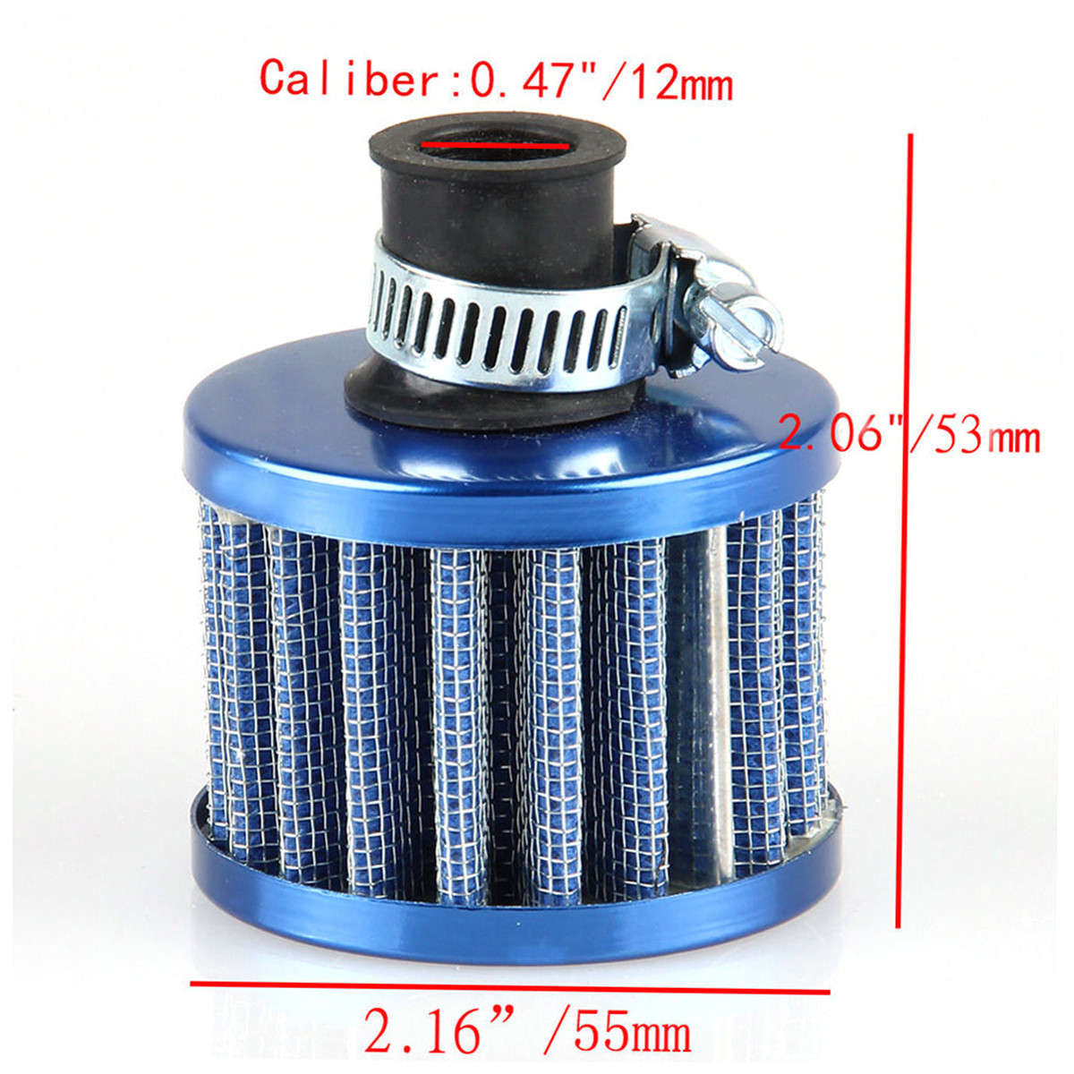 Racing Car Crankcase Vent Intake Mini Cone Air Breathers Filters Blue ...