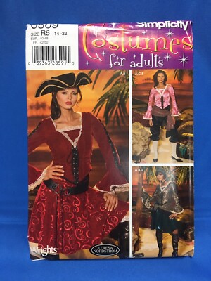 Simplicity 0509 4914 UNCUT Sewing Pattern Sexy Pirate Buccaneer Costume ...
