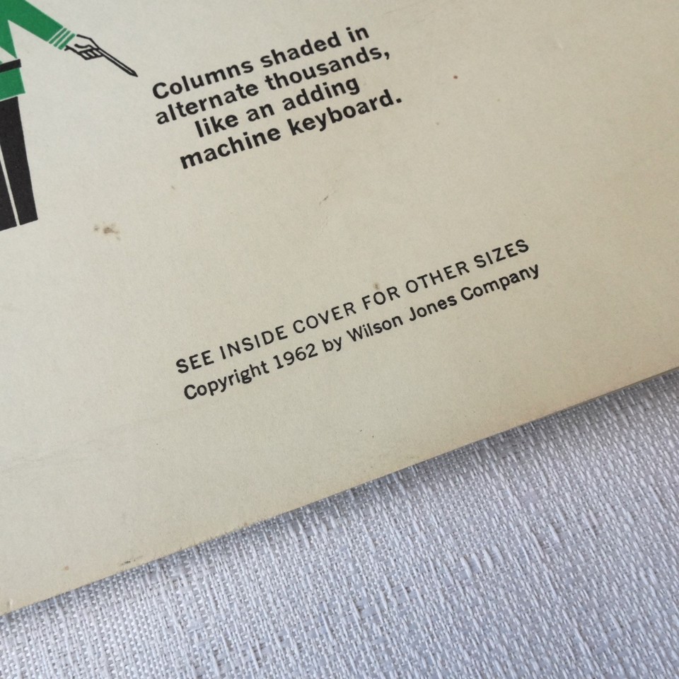 Vintage Wilson Jones Column Write Pad G7613A 13 Columnar Green Ledger ...