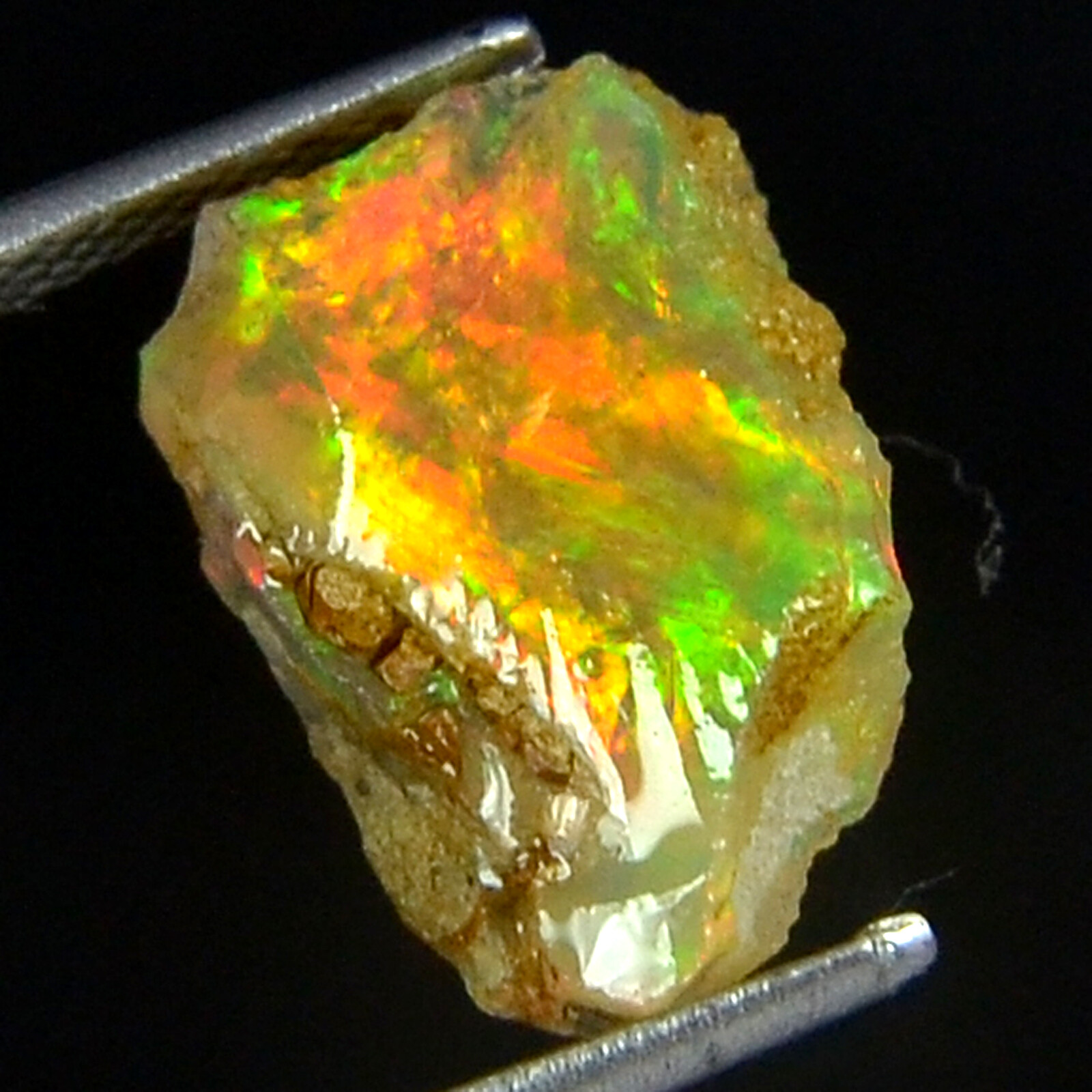 3.30Cts Natural Ethiopian Opal Rough- 14x10x6.5mm Size Multi Fire Raw ...