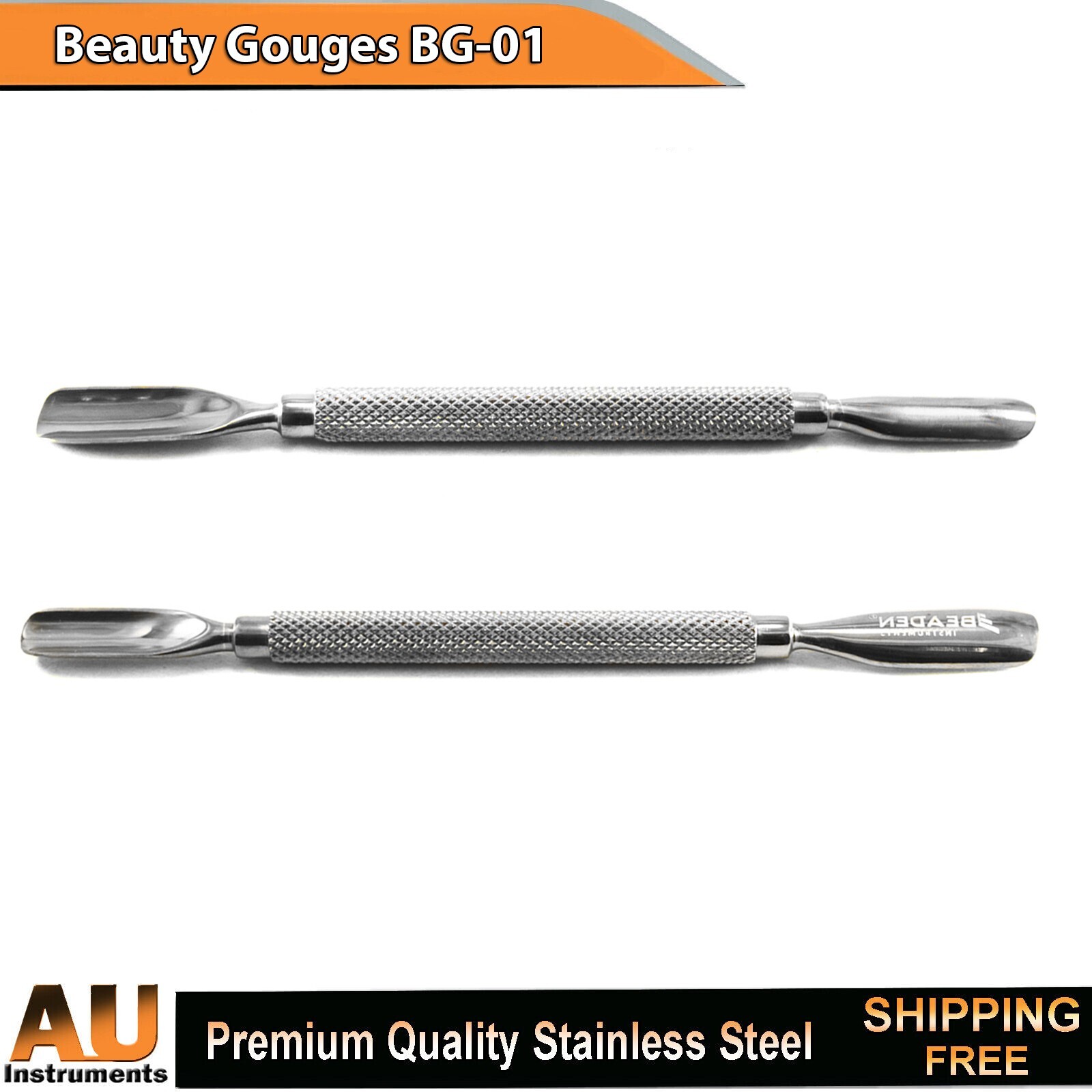 Beauty Gouge Nail Pusher Spoon Manicure Nail Art Cleaner Double Ended ...