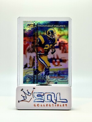 1999 Topps Finest Marshall Faulk Prominent Figures Refractor /2105 # ...
