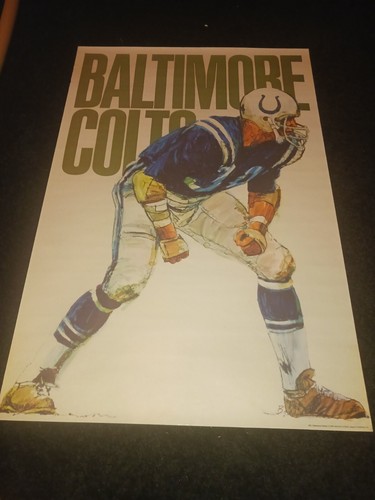 RARE Vintage BALTIMORE COLTS Original 1968 NFL 24x36 POSTER | eBay