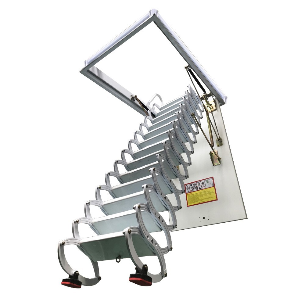 10.5ft Attic Ceiling Ladder 27.5 x 47 in Foldable Stairs Carbon Steel ...