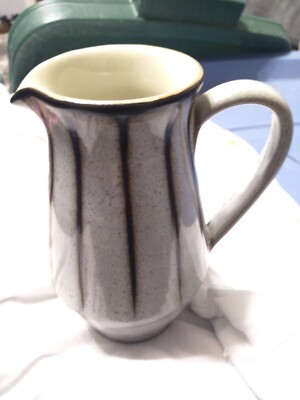 Denby Studio Stoneware Creamer Pitcher Gray Brown Stripes Vintage 6 ...
