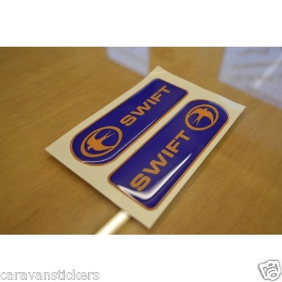 SWIFT - (RESIN DOMED)(BLUE & YELLOW) - Dent Badge Sticker Decal Graphic ...