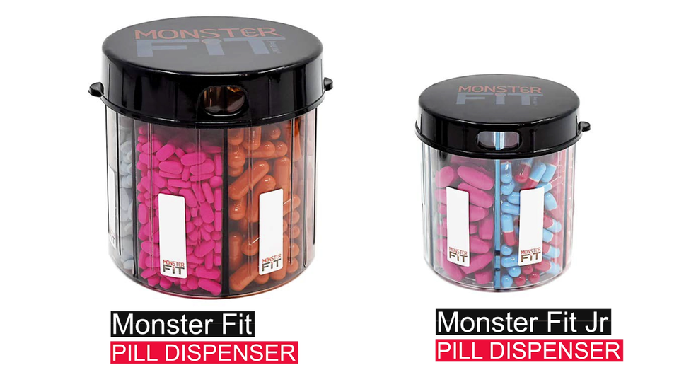 Monster Supplement Medication Pill Organizer Dispenser, 7 Compartments ...