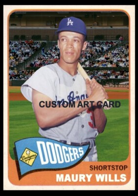 Maury Wills Los Angeles Dodgers 1965 Custom Made Baseball Art Card | eBay