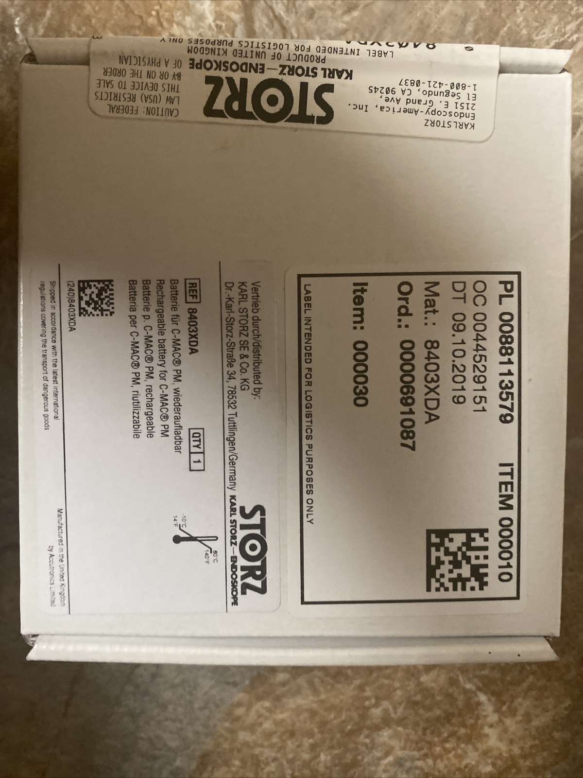 Karl Storz 8403XDA Rechargeable Li-Ion Battery for C-MAC PM 8403XD | eBay