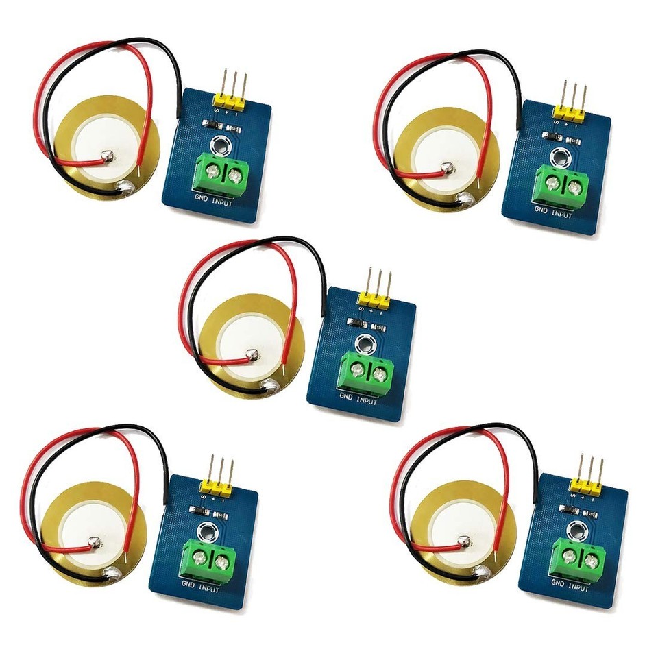 5pcs Piezoelectric Sensor Analog Ceramic Vibration Sensor Module ...