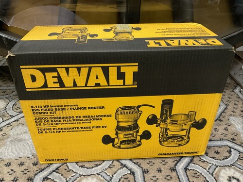 DeWALT DW618PKB 12A Corded Fixed/Plunge Base Router Kit 2-1/4 HP - NEW ...
