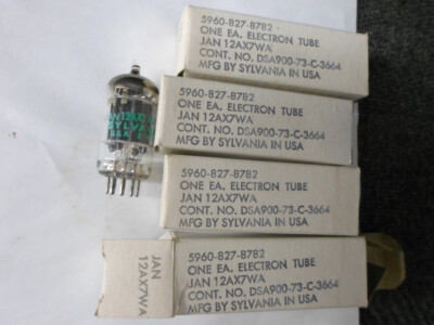 pair 12AX7 JHS SYLVANIA VINTAGE TUBE 17MM 12AX7A JAN NOS NIB (1960 ...