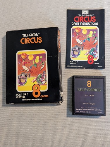 CIRCUS 1980 Sears Tele-Games—Atari 2600 Complete w/ Box, Manual ...