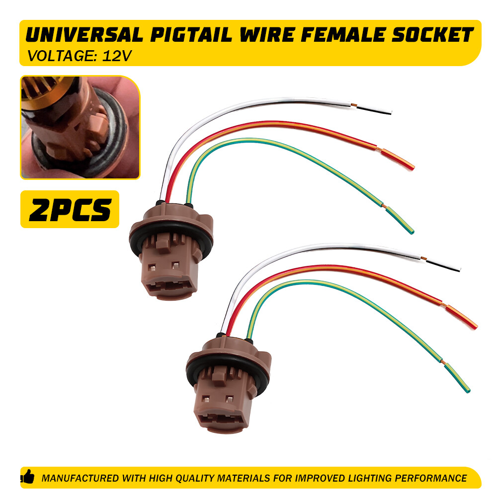 Tail Lamp Rear Socket Universal For Pigtail Wire Female Socket 7443 ...
