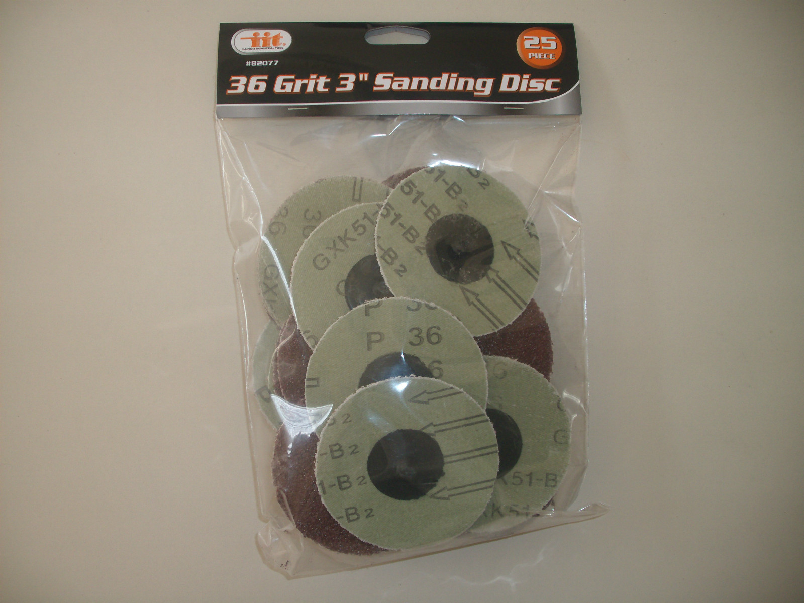 25 Piece 3" Inch 36 Grit ROLL LOCK DISCS by IIT Tools with 3" Inch ...