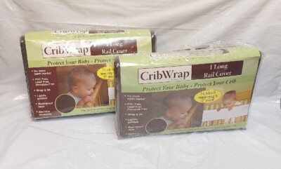 Lot Of 2 Crib Wrap 1 Side Long Rail Covers Fits Up to 12" Around Trend ...