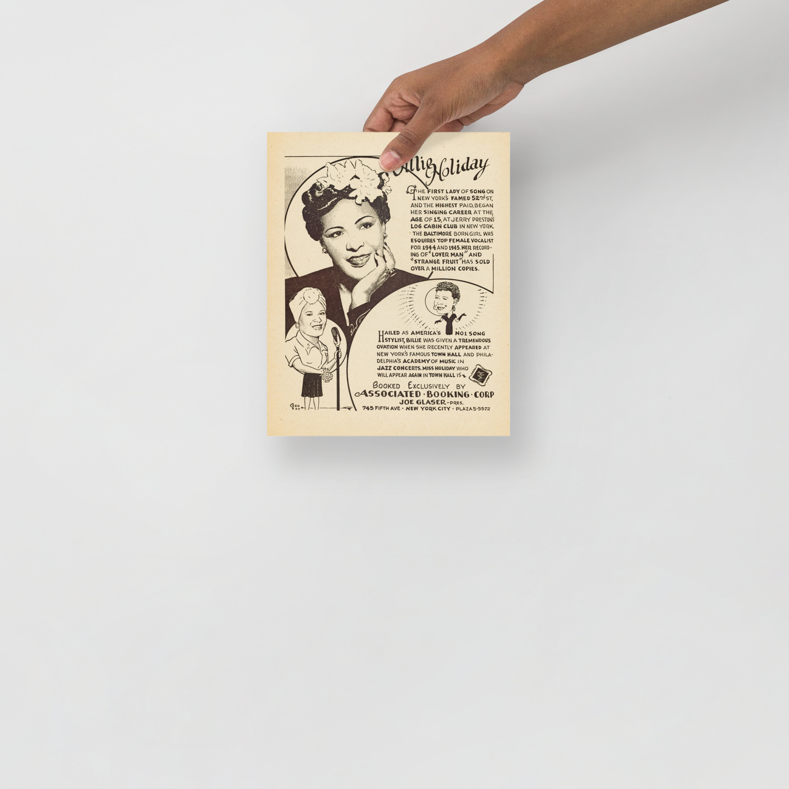 Billie Holiday Concert Poster 1947 | Limited Reprint | Vintage Jazz ...