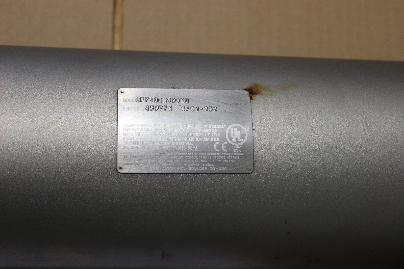 2" 150# MICRO MOTION CMF200 M999U SANITARY MASS FLOW SENSOR 9-WIRE ...