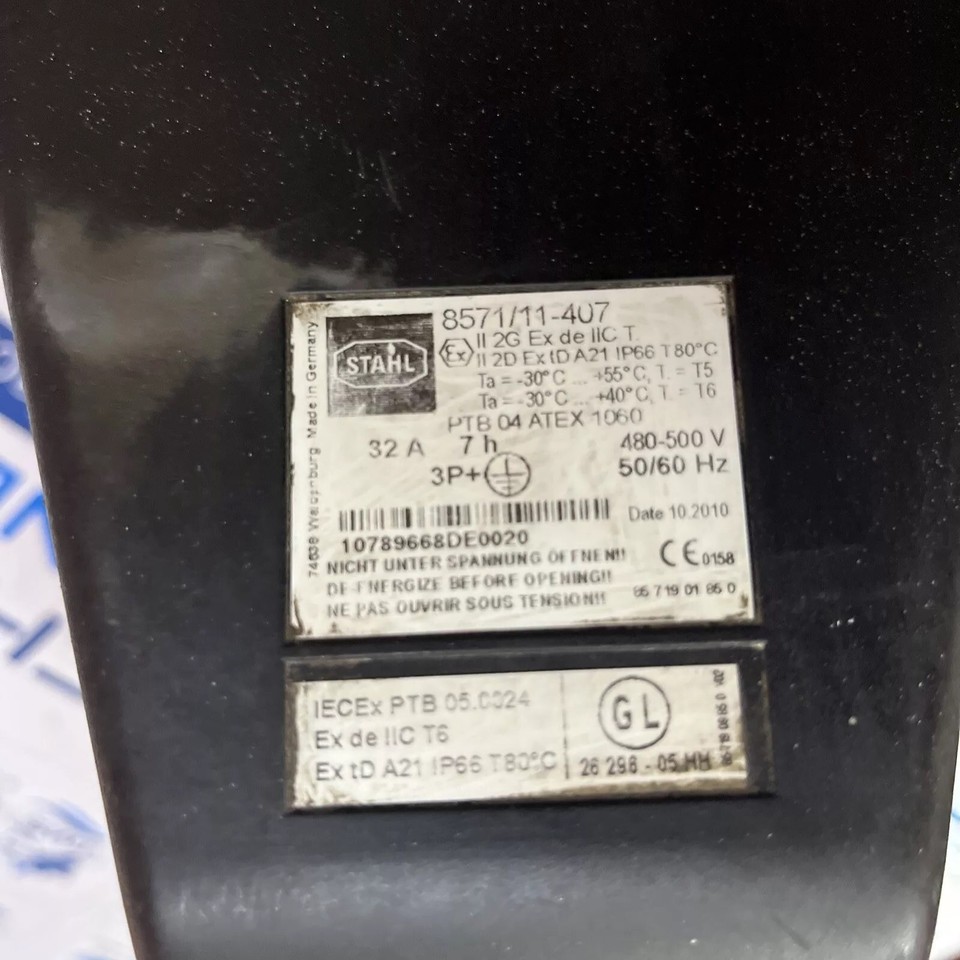 Stahl 8571/11-407 / 857111407 / IECEx PTB 05.0024 Ex de IIC T6 Used | eBay